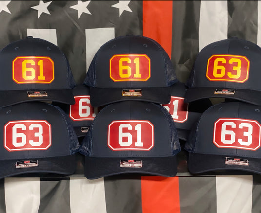 Custom Firefighter Hats | Leather Patch Firehouse Hats – Laying Hose ...