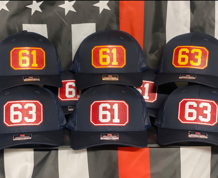 Custom Firefighter Hats | Leather Patch Firehouse Hats – Laying Hose ...
